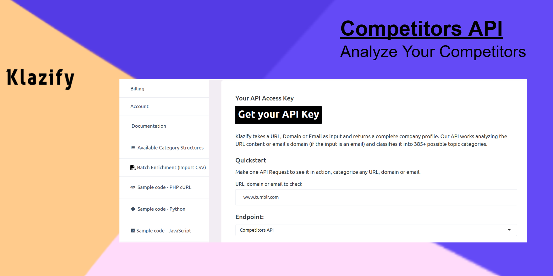 Analyze Your Competitors With This API - Klazify